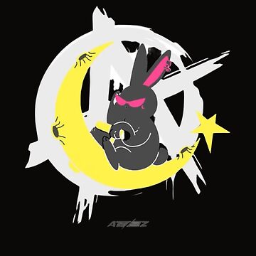 "ATEEZ Rabbit Mito Moon Digital Art Print" Sticker for Sale by ...