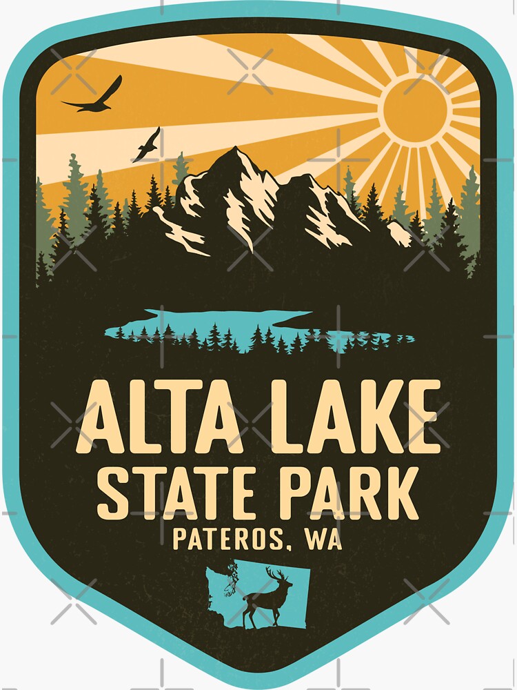 "Alta Lake State Park Washington - WA Retro Badge Forest and Wilderness ...