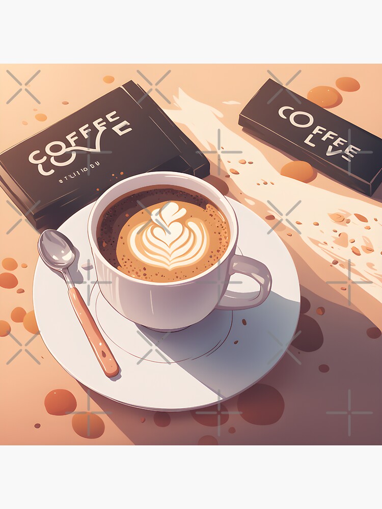"Anime Aesthetic Cozy Coffee artwork" Sticker for Sale by CaffeineDose ...
