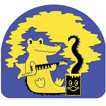 "Flying Microtonal Banana Gator Guy Paper Style" Sticker for Sale by ...