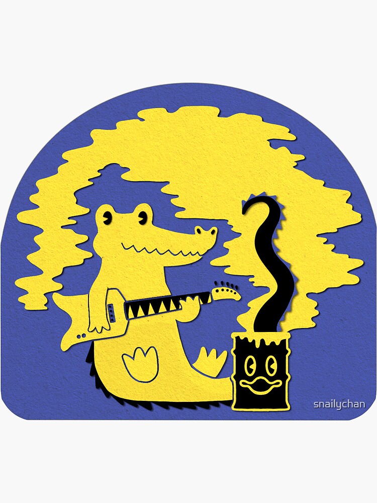 "Flying Microtonal Banana Gator Guy Paper Style" Sticker for Sale by ...