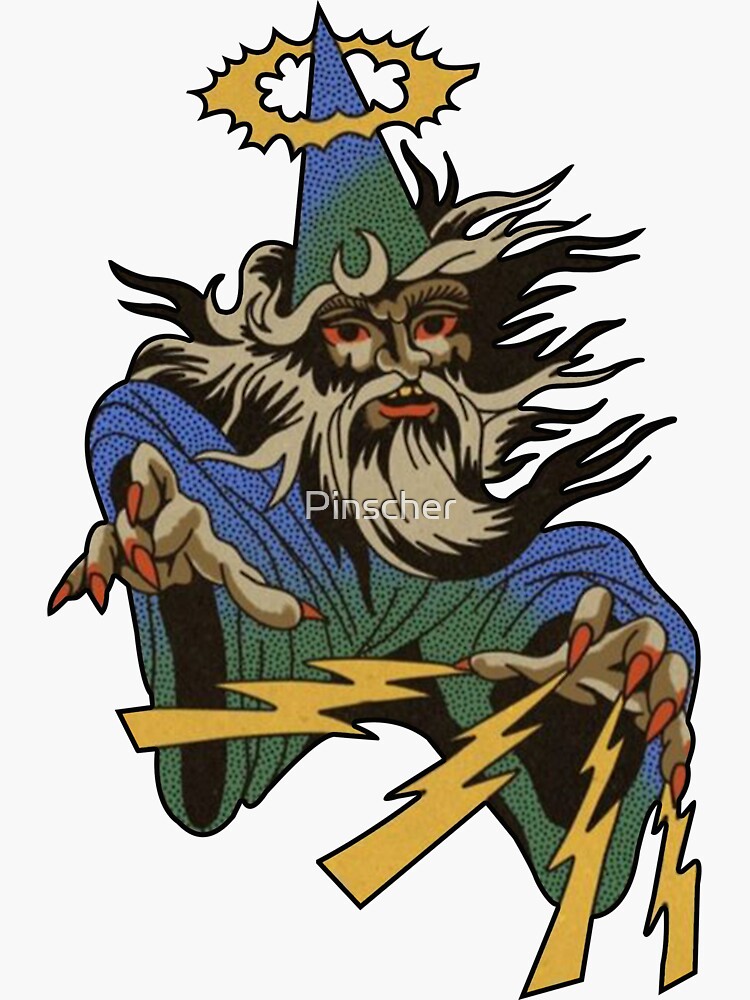 "Traditional Wizard Tattoo" Sticker for Sale by Pinscher | Redbubble