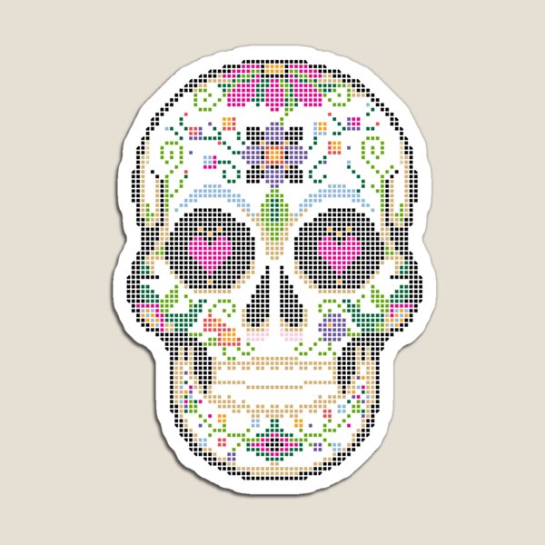 Imán «Crear una verdadera Stitchery - Pixel Art - Día de los Muertos ...