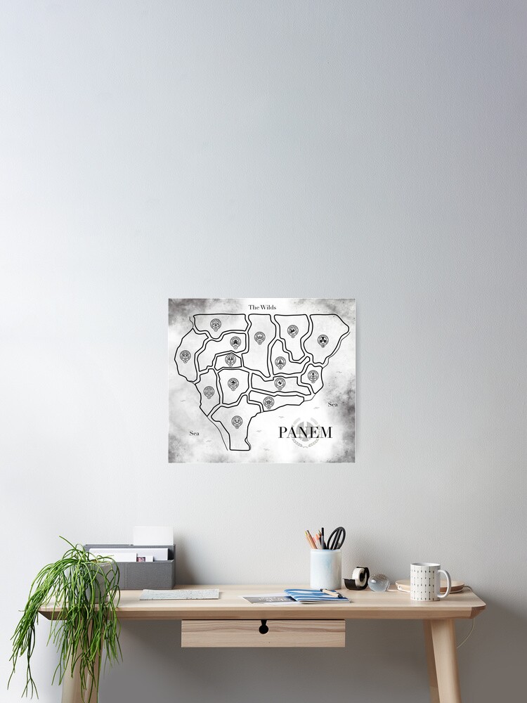 "The Hunger Games map of Panem with all Districts" Poster for Sale by ...