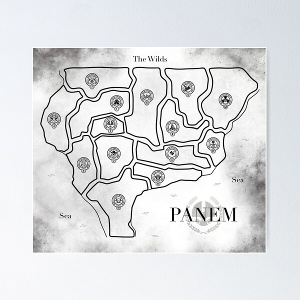 "The Hunger Games map of Panem with all Districts" Poster for Sale by EmiliaMoscovich | Redbubble