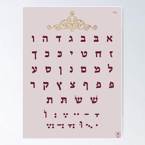 "Alef Beis, Hebrew Alphabet" Poster for Sale by AshreinuDesigns | Redbubble