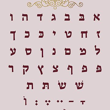 "Alef Beis, Hebrew Alphabet" Poster for Sale by AshreinuDesigns | Redbubble