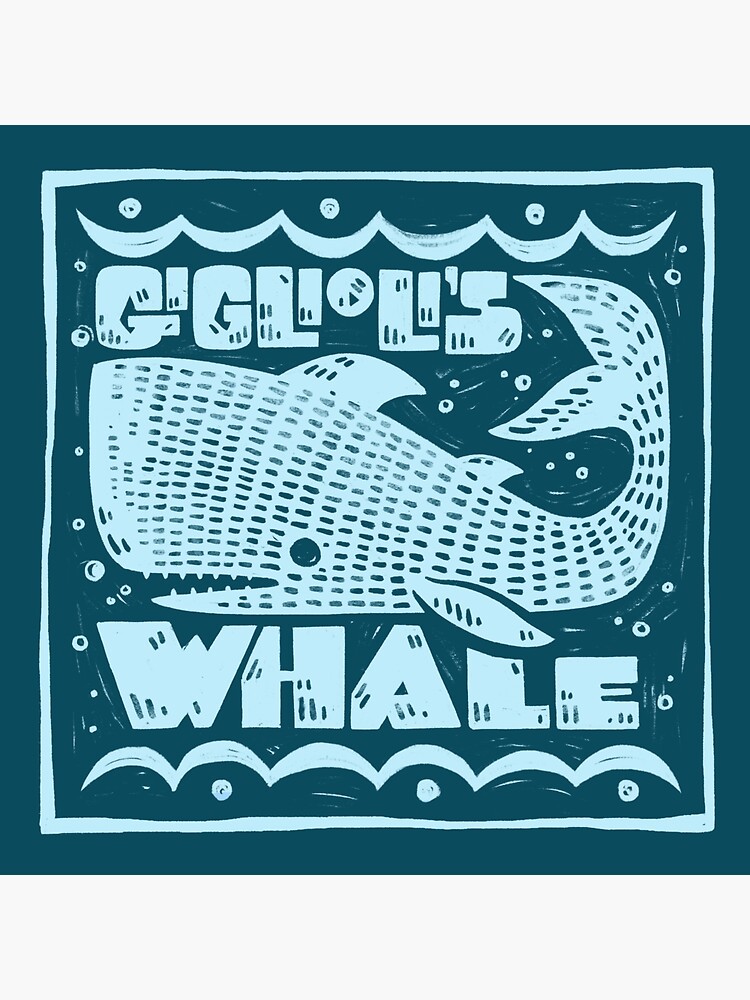 "Giglioli's Whale Cryptid Folklore Woodcut Print Cryptid Whale" Sticker ...