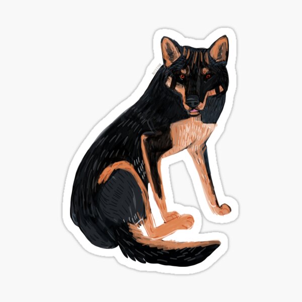 "Totem Black Dingo" Sticker by belettelepink | Redbubble