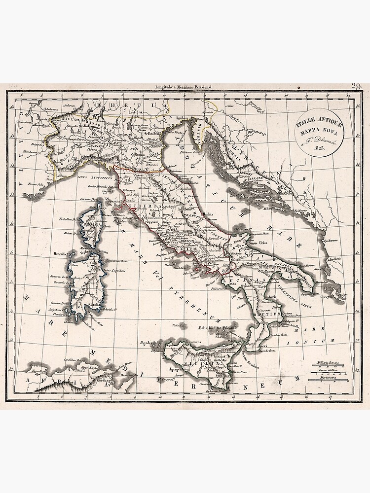 "Vintage Map of Italy (1825)" Poster for Sale by BravuraMedia | Redbubble