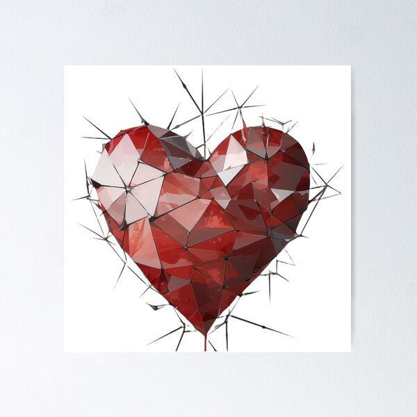 "Red Glass Heart with dangerous spikes" Poster for Sale by C-Plus-Home ...