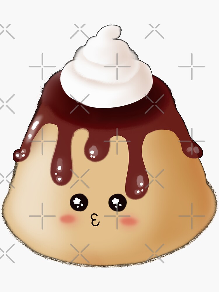 "Cute caramel pudding" Sticker for Sale by Angstrom-art | Redbubble