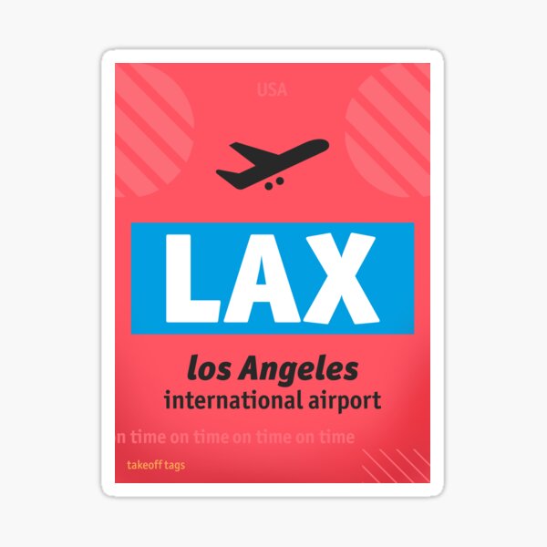 "LAX Los Angeles International airport tag" Sticker for Sale by ...