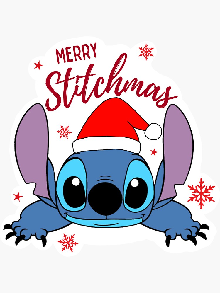 "Merry Stitchmas Stitch fan art" Sticker for Sale by Scenic | Redbubble
