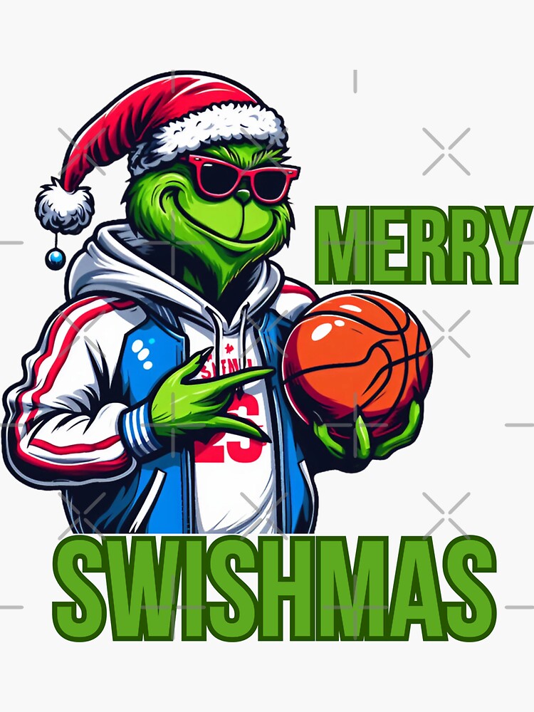"Merry Swishmas" Sticker for Sale by BukovskyART | Redbubble