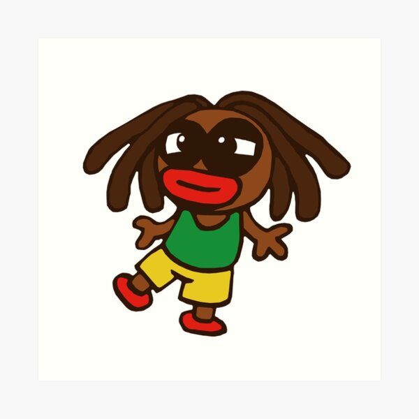 "cartoon rasta reggae afro boy" Art Print by huggymauve | Redbubble