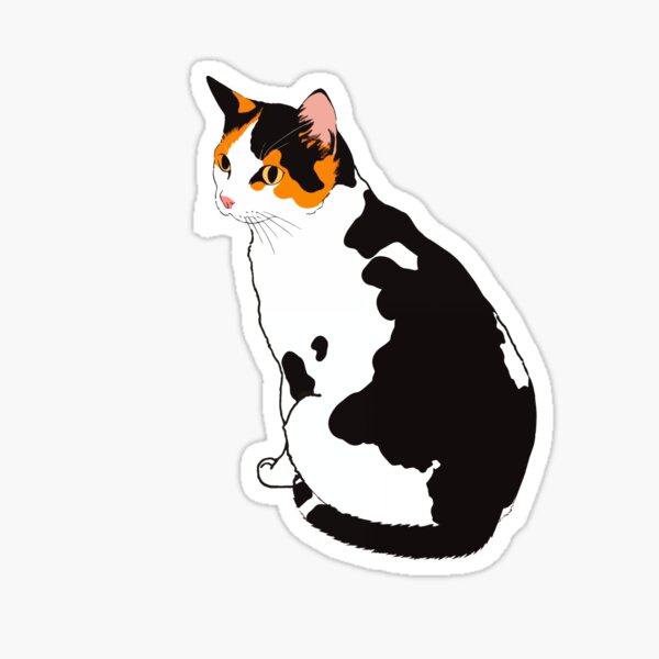 "Calico Friend,Cat Loaf,Cow Print Cat" Sticker for Sale by xiao xuans ...