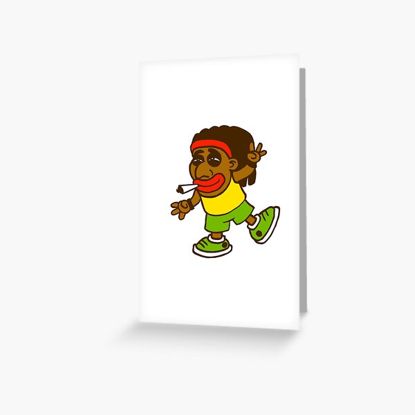 "cartoon rasta reggae afro boy" Greeting Card by huggymauve | Redbubble
