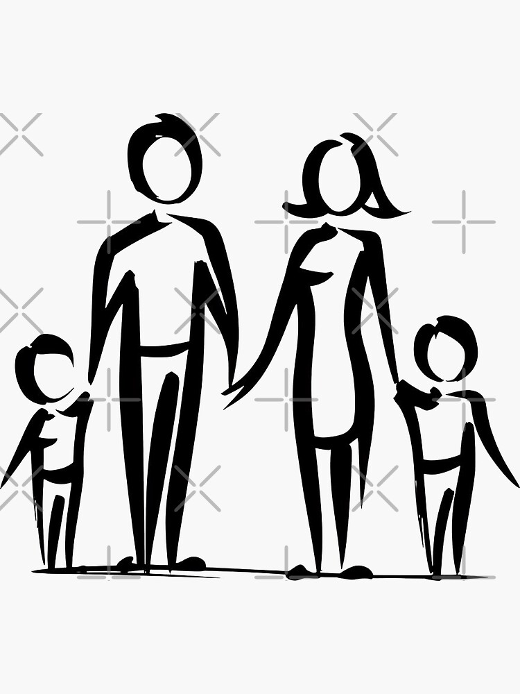 Stick Figure Family Of 8