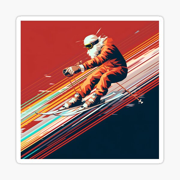 "Blazing Winter: Santa's Daring Descent" Sticker for Sale by ...