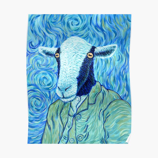 "Vincent van Goat" Poster by KatieClarkArt | Redbubble