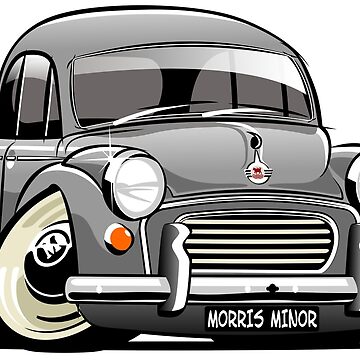 "Morris Minor 1000 saloon caricature - grey" Sticker for Sale by ...