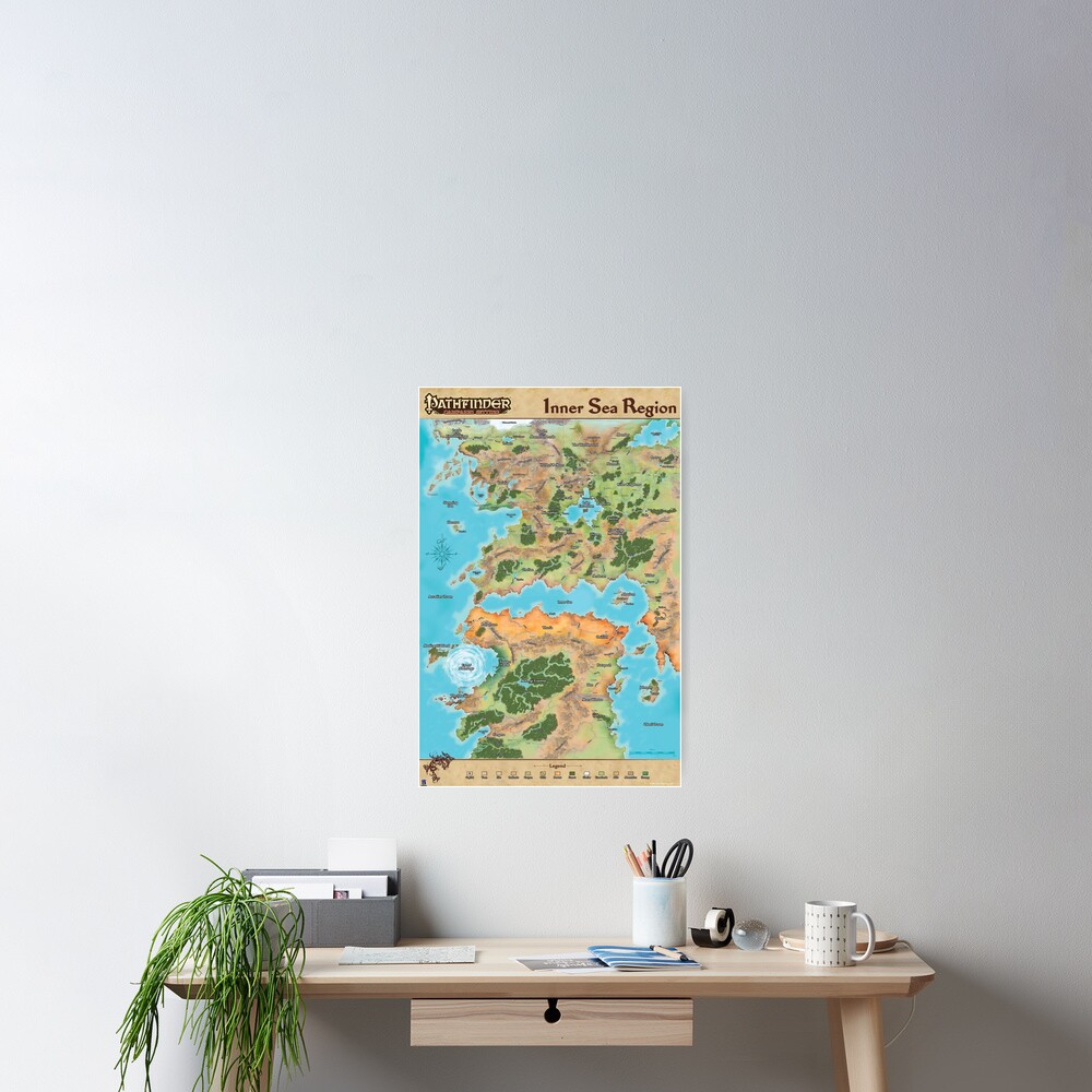 "Pathfinder: Golarion The Inner Sea Map" Canvas Print for Sale by ...