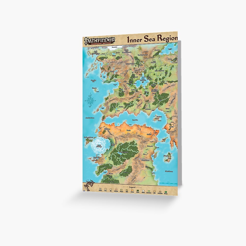 "Pathfinder: Golarion The Inner Sea Map" Canvas Print for Sale by ...