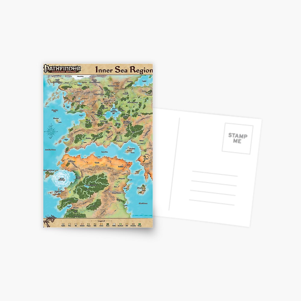 "Pathfinder: Golarion The Inner Sea Map" Canvas Print for Sale by ...