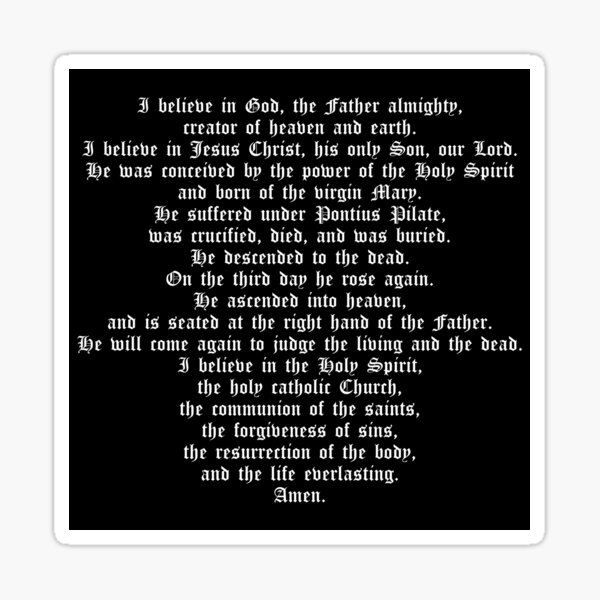 "Gothic Apostles' Creed" Sticker for Sale by thecamphillips | Redbubble