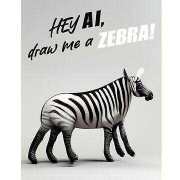 "Hey AI! A zebra please!" Sticker for Sale by PleaseTheBeast | Redbubble