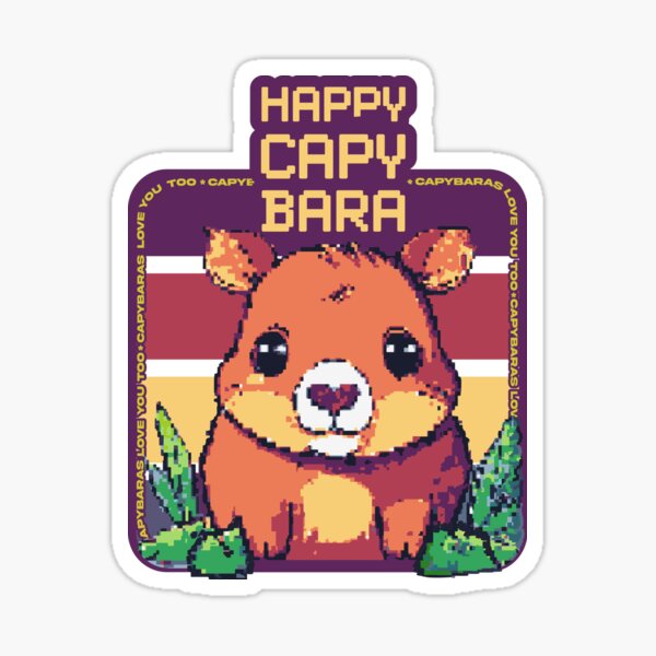 "cute Happy Capybara pixel art" Sticker for Sale by D-fineShop | Redbubble