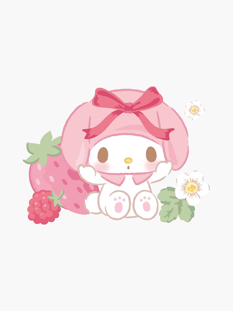 "melody strawberry" Sticker by amaki88 | Redbubble