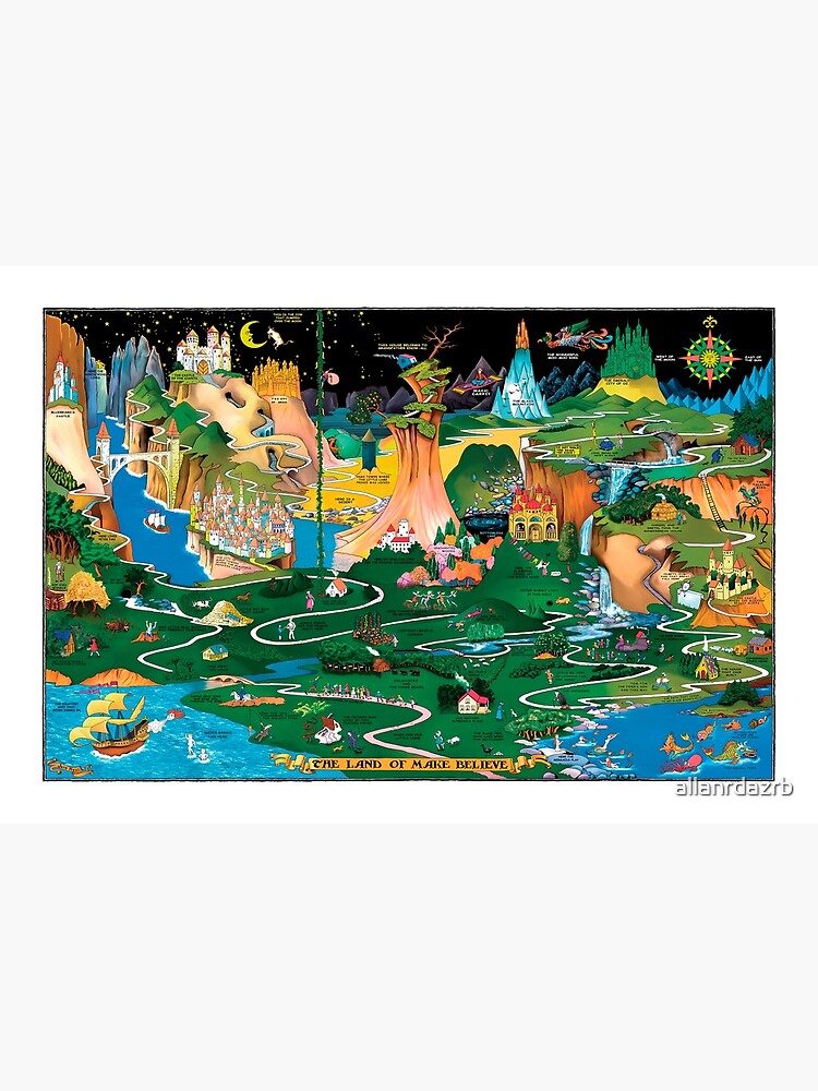 The Land of Make Believe Map” by Jaro Hess Remasterd" Poster for Sale ...