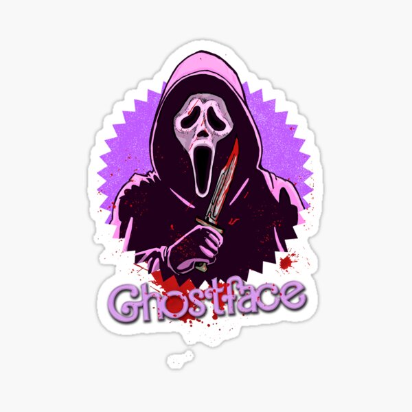 "Ghostface Pink Scream" Sticker for Sale by SpookandHallow | Redbubble