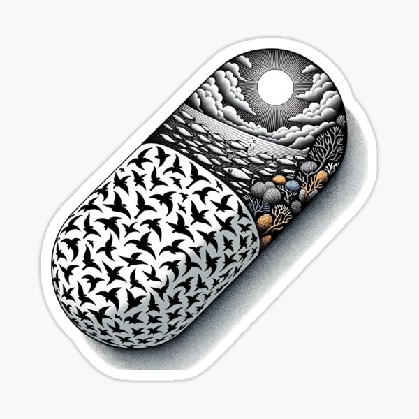 "M.C. Escher Inspired Surreal Morphing geometric" Sticker for Sale by ...