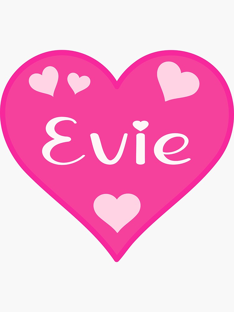 "Evie Name Pink Heart " Sticker for Sale by jeallan | Redbubble