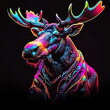 "neon color moose" Sticker for Sale by tharusha fernando | Redbubble