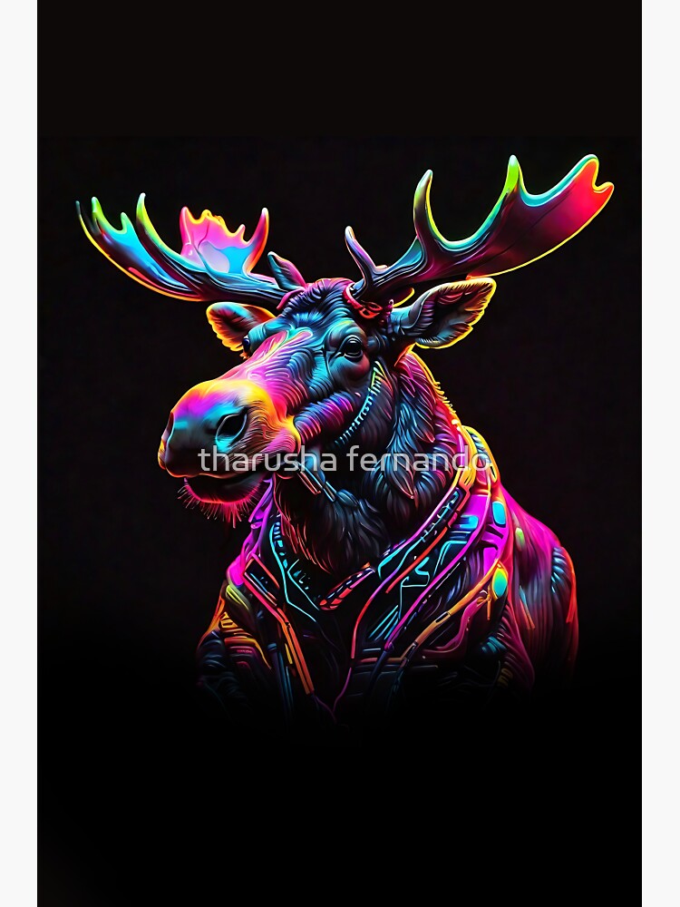 "neon color moose" Sticker for Sale by tharusha fernando | Redbubble