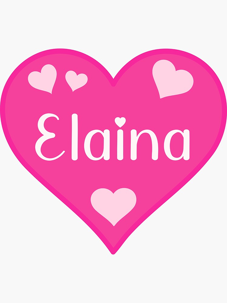 "Elaina Name Pink Heart " Sticker for Sale by jeallan | Redbubble