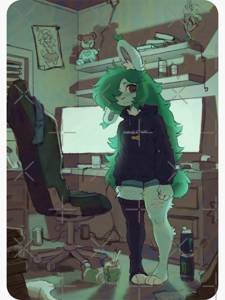 "NEET bunny" Sticker for Sale by waspsalad | Redbubble