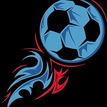 "Fire ball soccer symbol illustration graphic icon symbol art red blue ...