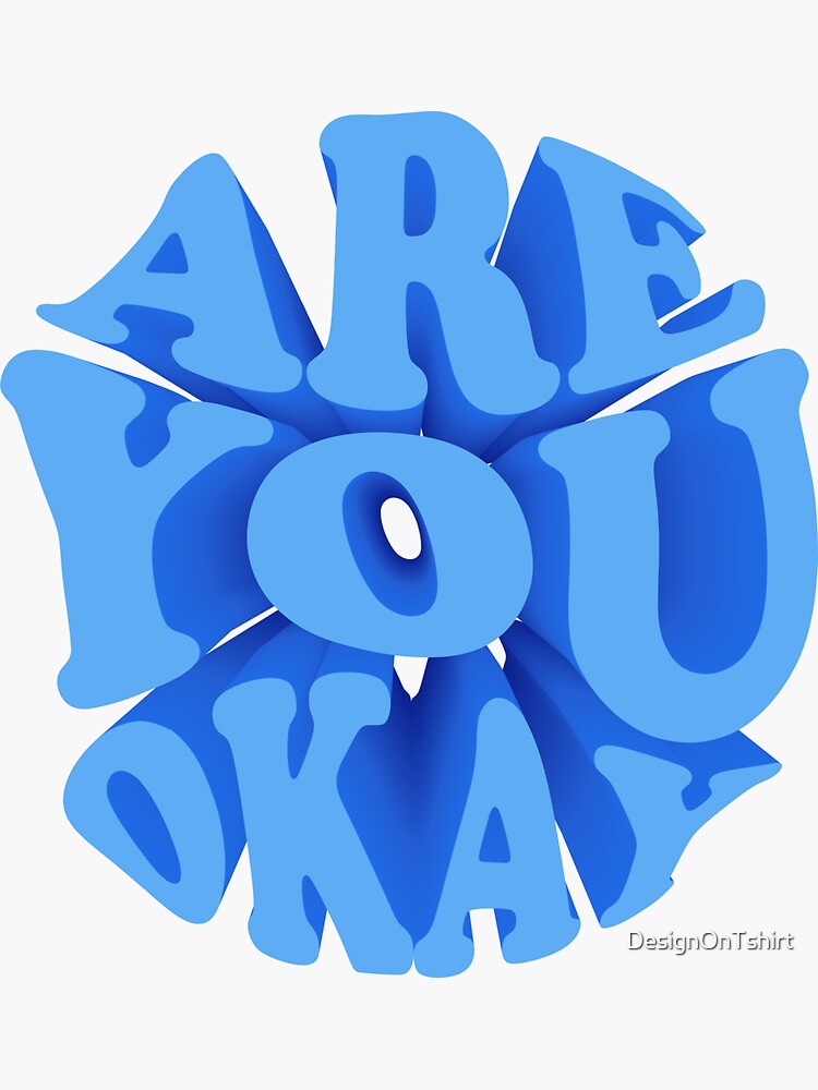 "R U OK ?" Sticker for Sale by DesignOnTshirt | Redbubble