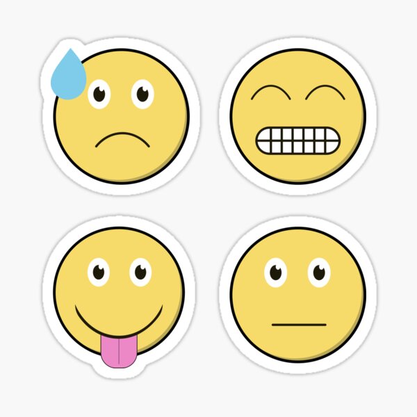 "emoticon faces with expressions" Sticker for Sale by huape | Redbubble