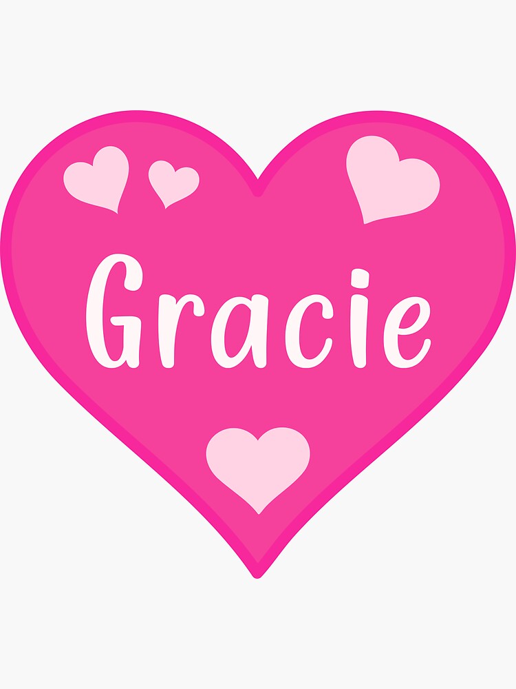 "Gracie Name Pink Heart " Sticker for Sale by jeallan | Redbubble