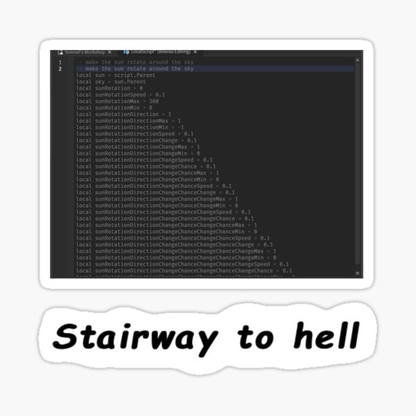 "Cursed Code "Stairway to hell" meme" Sticker for Sale by Rainy-Racoon ...
