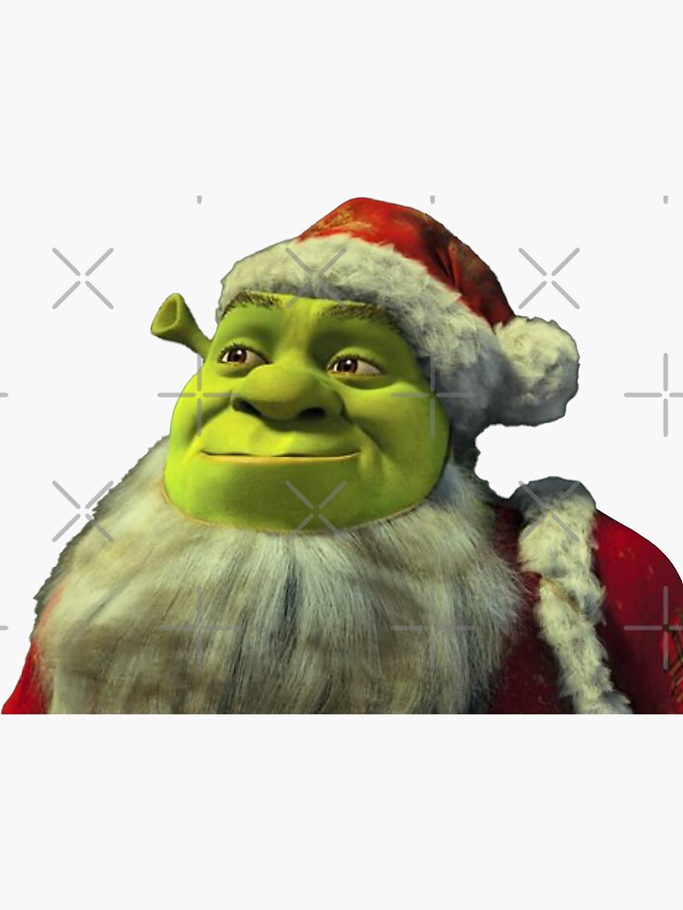 "Shrek as Santa" Sticker for Sale by AlbaGegunde | Redbubble
