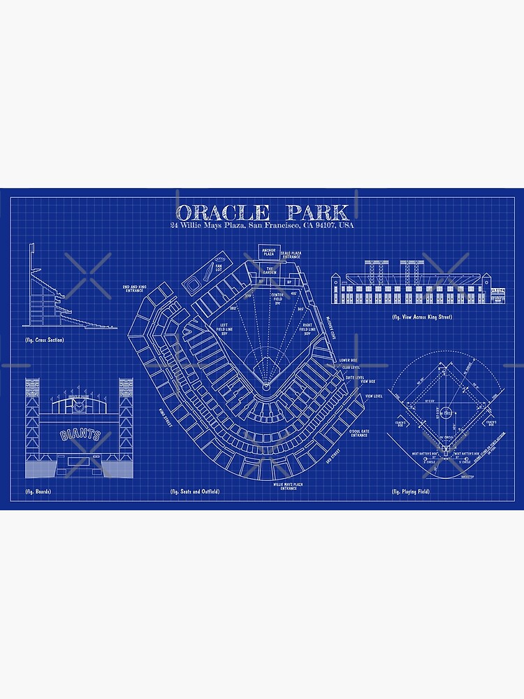 "Oracle Park - Blueprint" Poster for Sale by BGALAXY | Redbubble