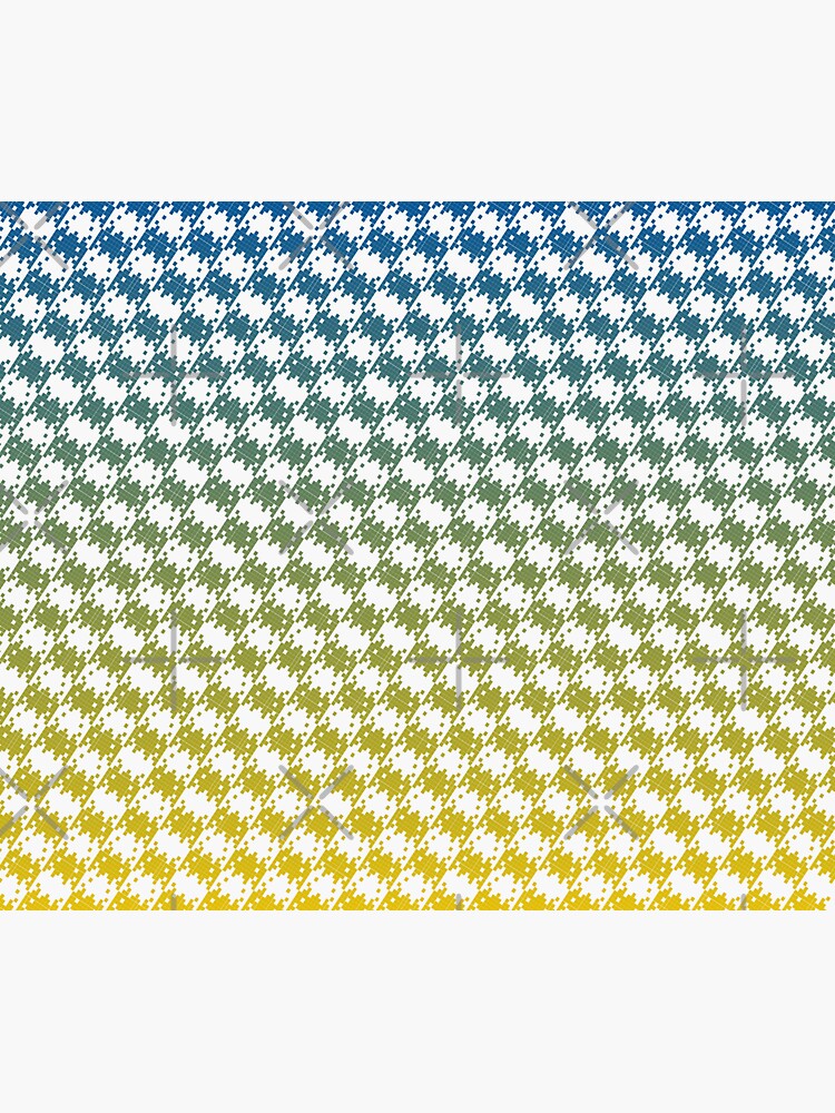 "Space Invader Dogtooth Pattern Blue and Yellow Fade" Sticker by Quooki ...
