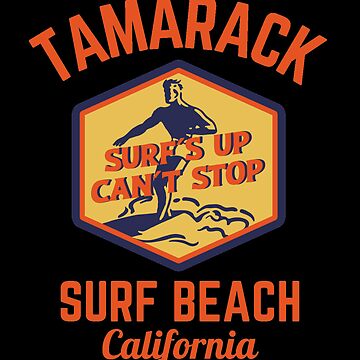 "Retro Tamarack Surf Beach Carlsbad California, Orange Text- Retro ...